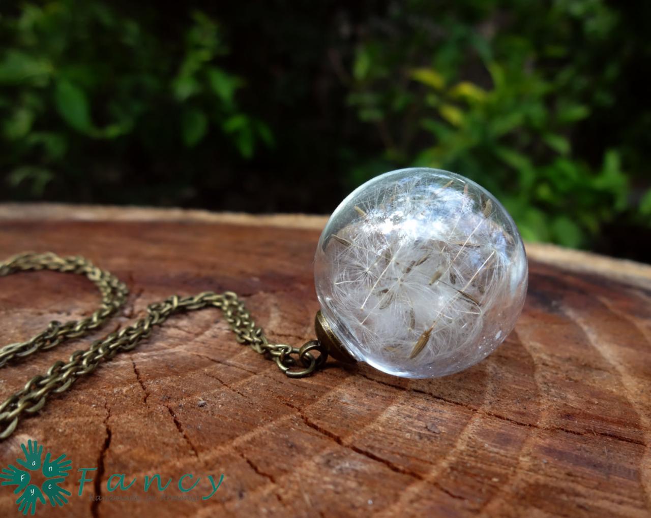 Real Dandelion Necklace - Dandelion Seed Necklace - Make A Wish ...