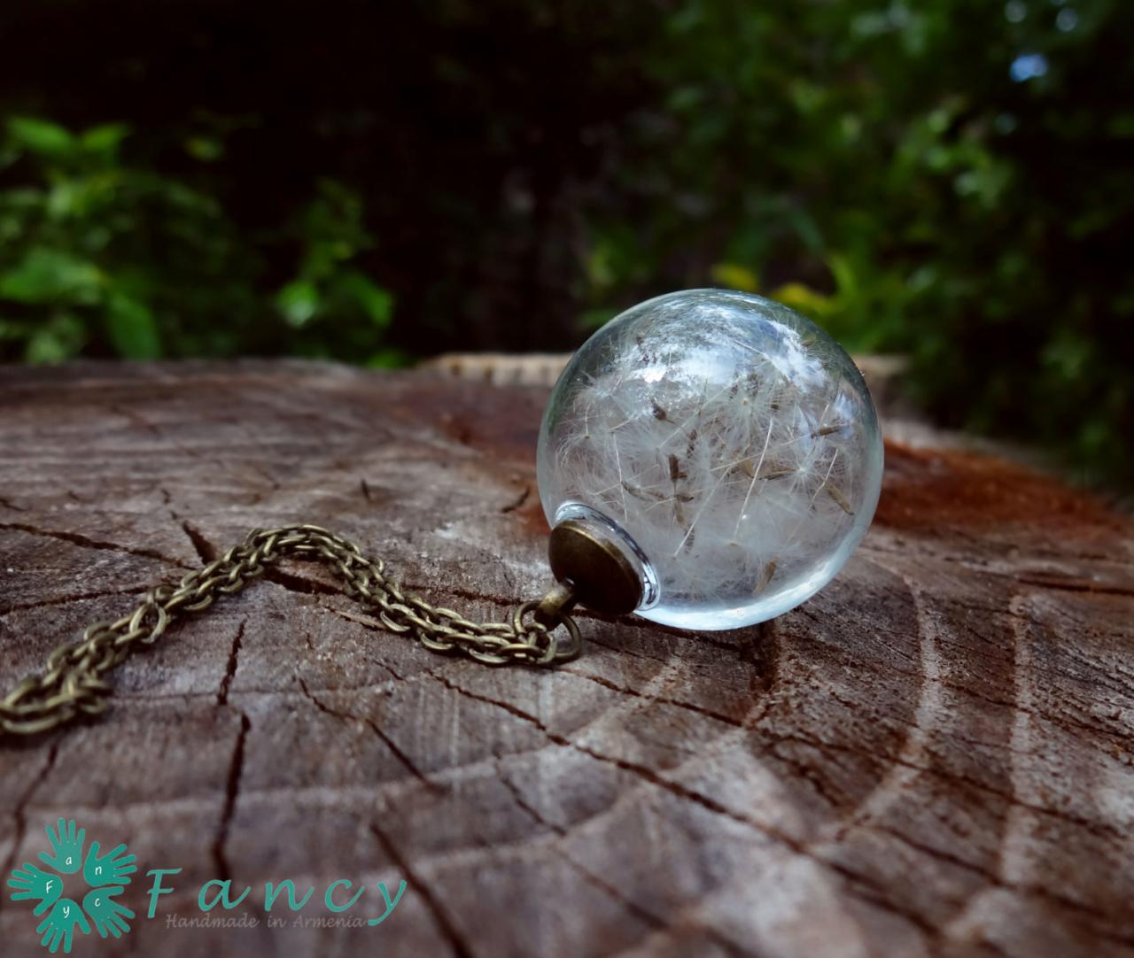 Real Dandelion Necklace - Dandelion Seed Necklace - Make A Wish ...