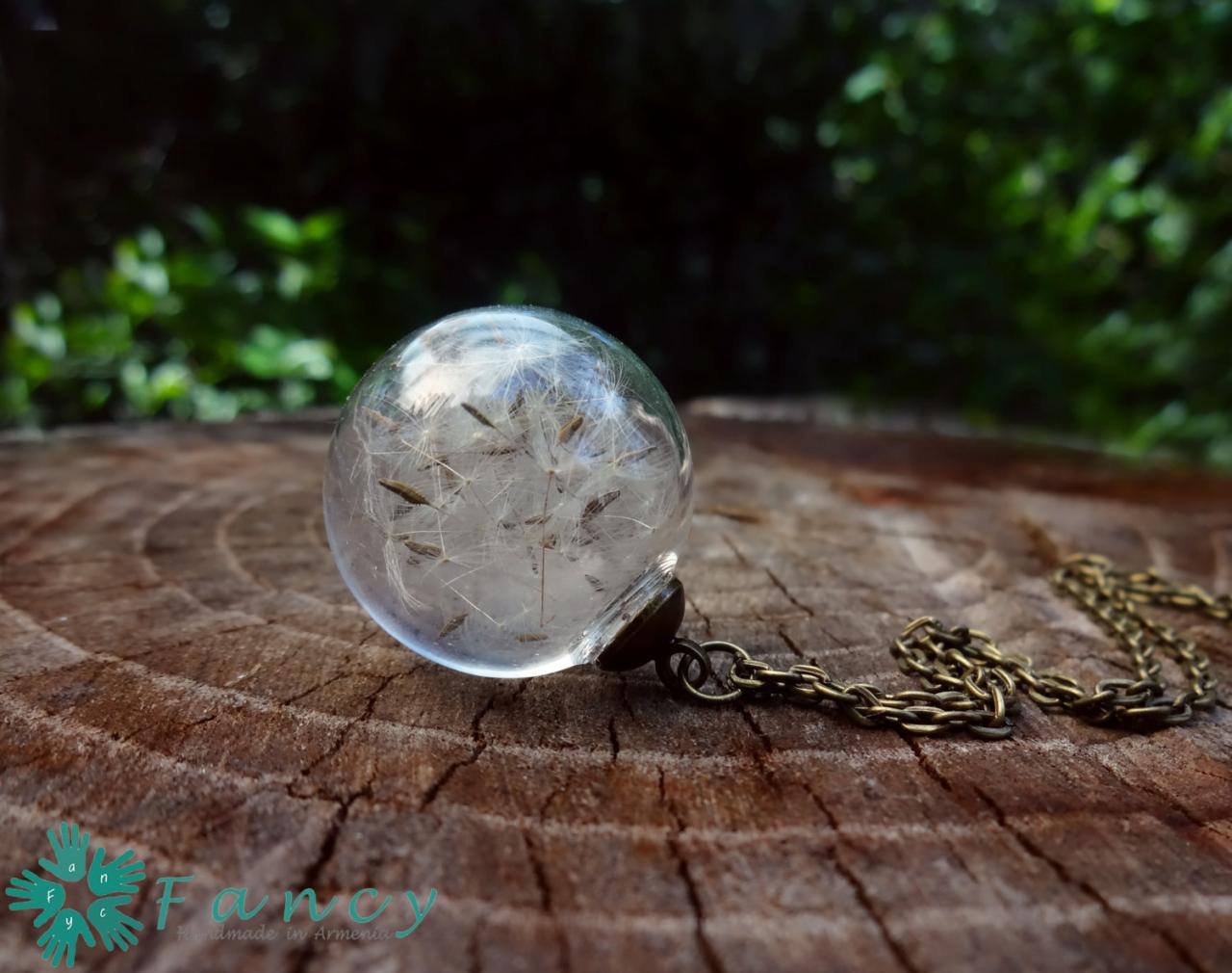 Real Dandelion Necklace - Dandelion Seed Necklace - Make A Wish ...