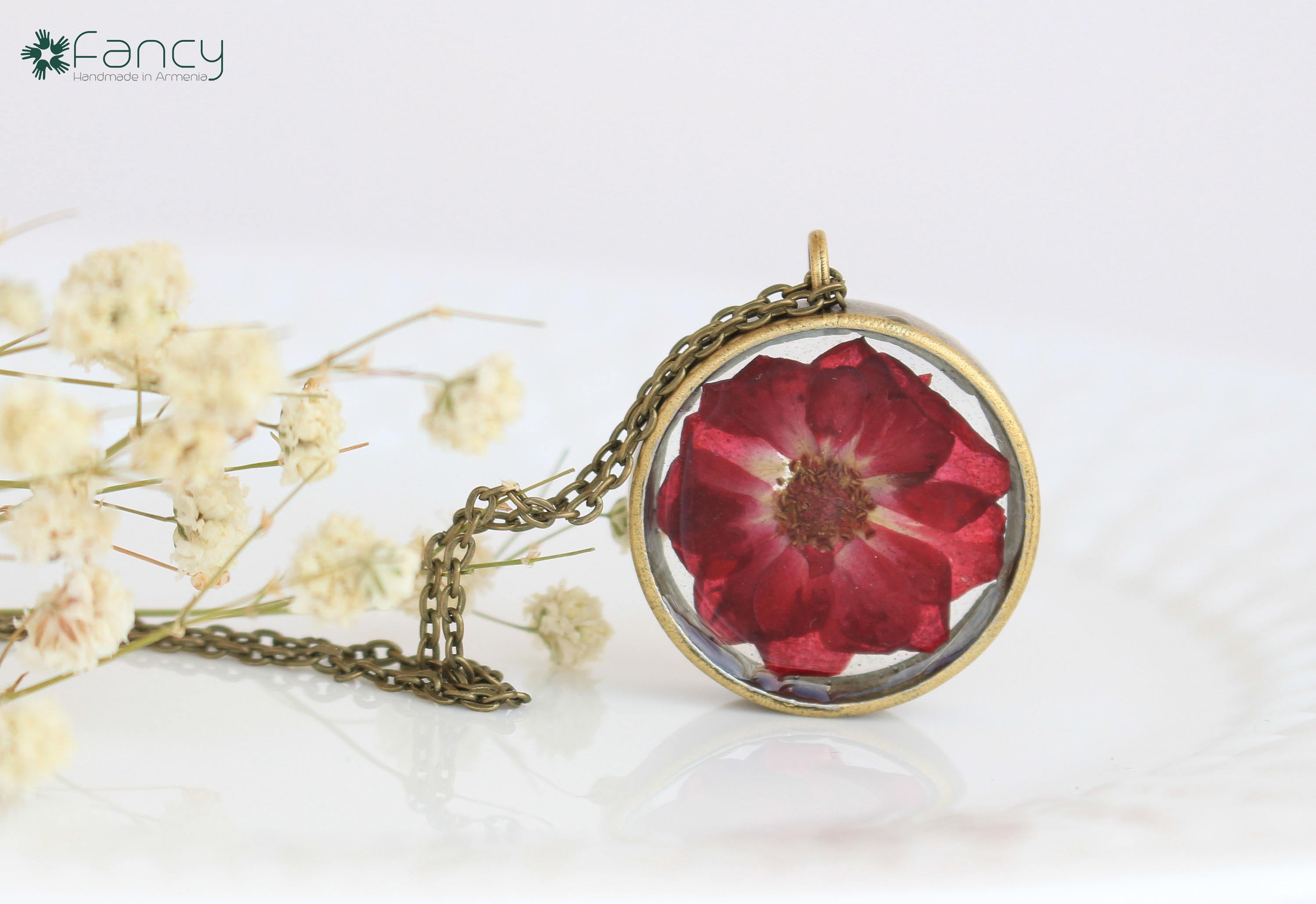 Real Rose Necklace , Dried Rose Jewelry , Red Rose Necklace ...