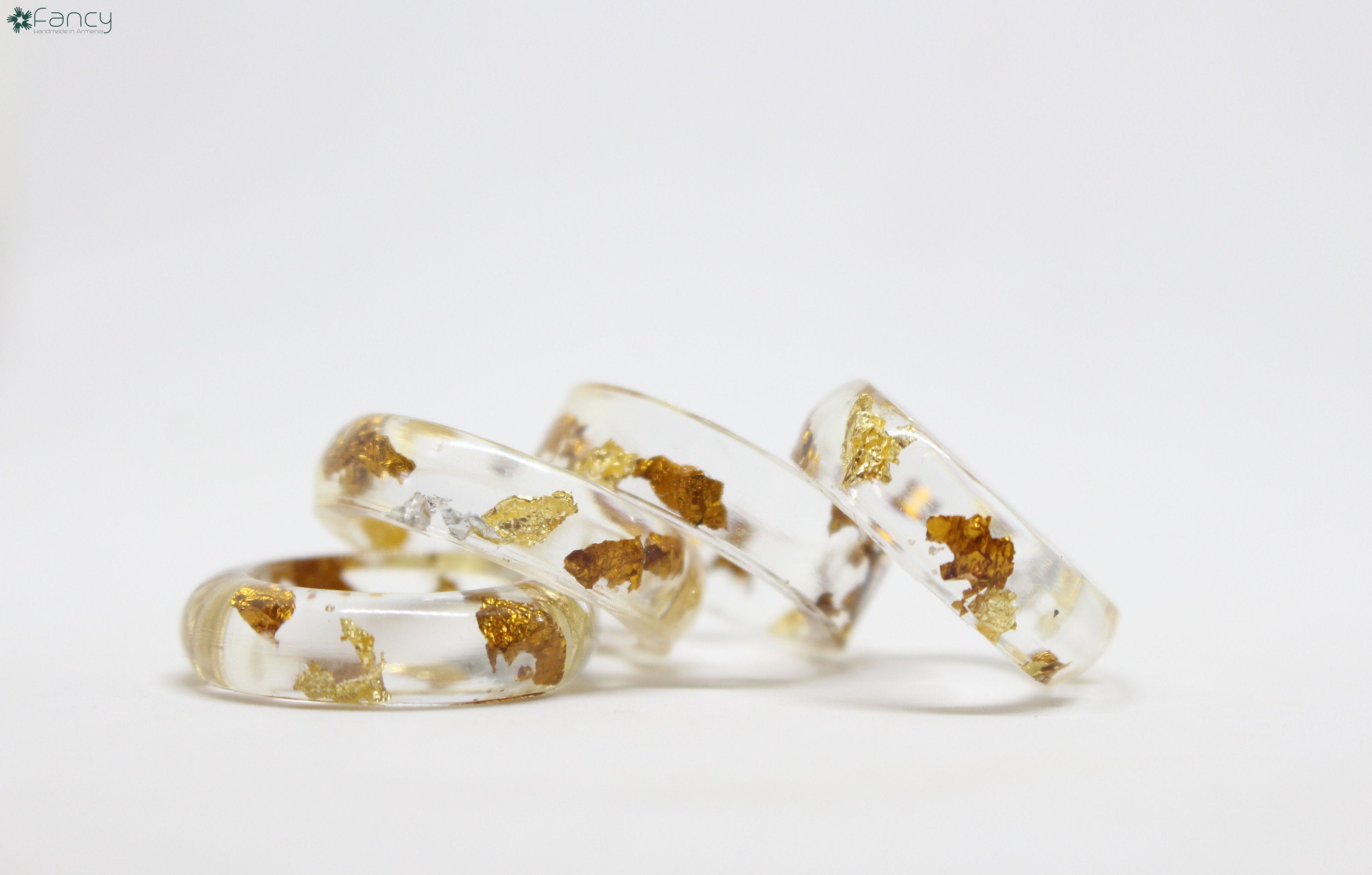 Resin Ring With Gold Flakes, Resin Ring Wedding, Crystal Resin Ring ...